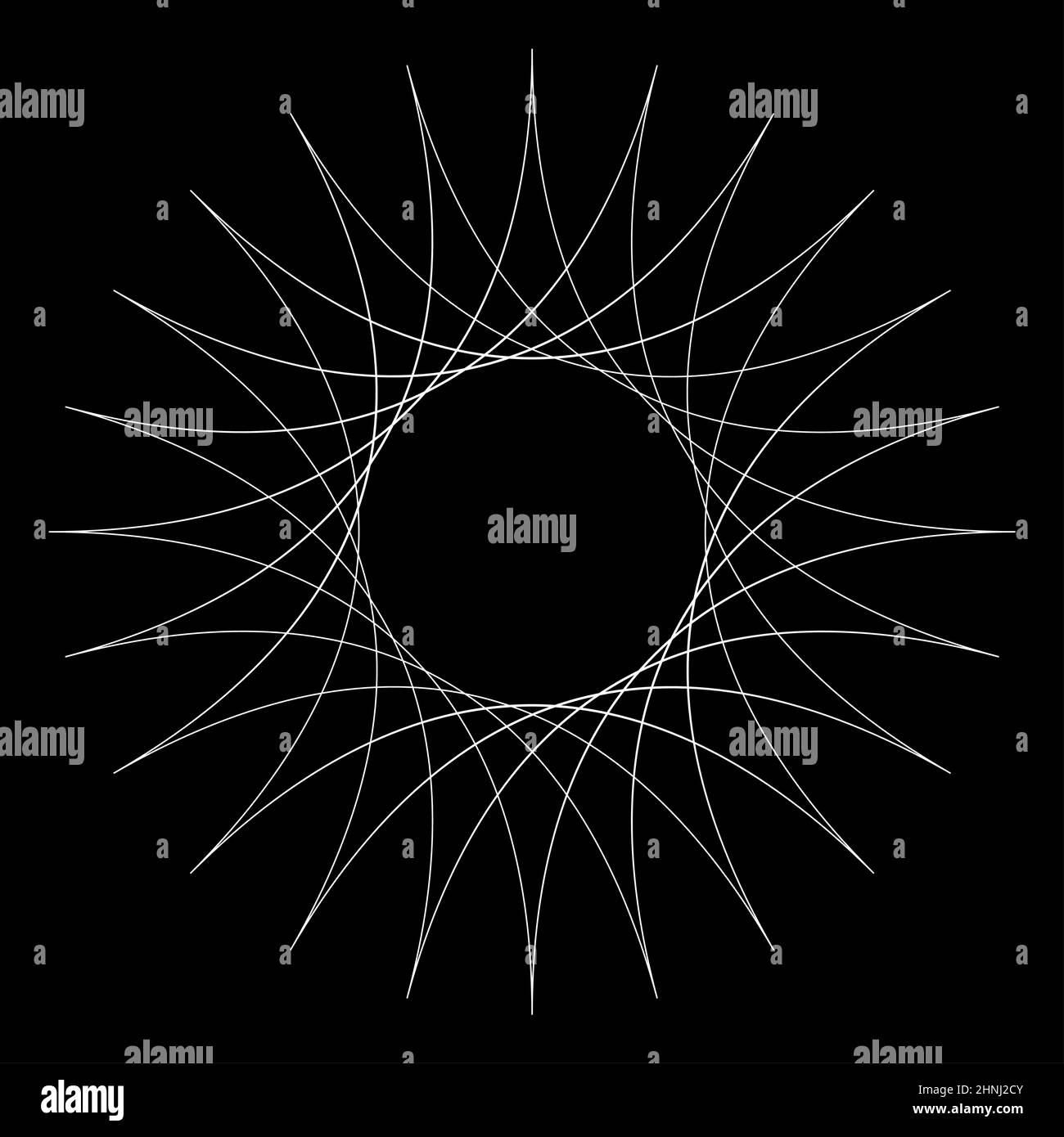 Geometric Circular abstract motif, icon, symbol. Radial, radiating ...