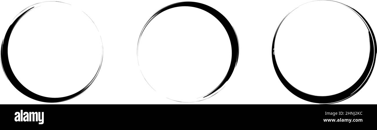 Smeared, smudged circle, circular grungy, grunge brushstroke and ...