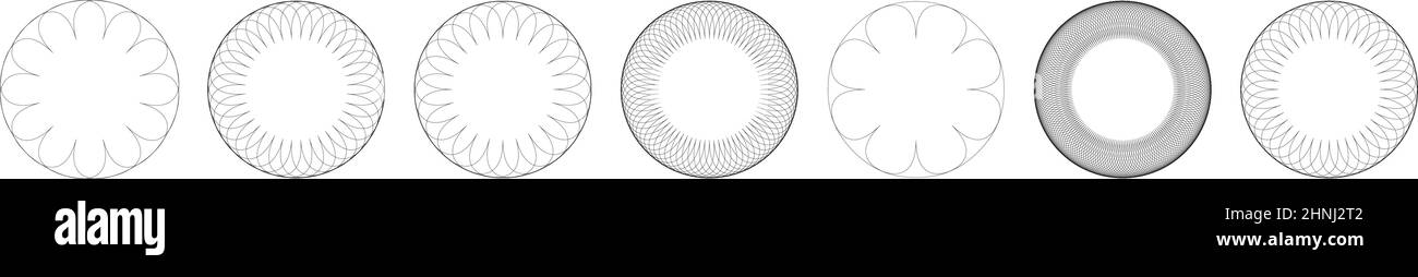Geometric Circular abstract motif, icon, symbol. Radial, radiating ...