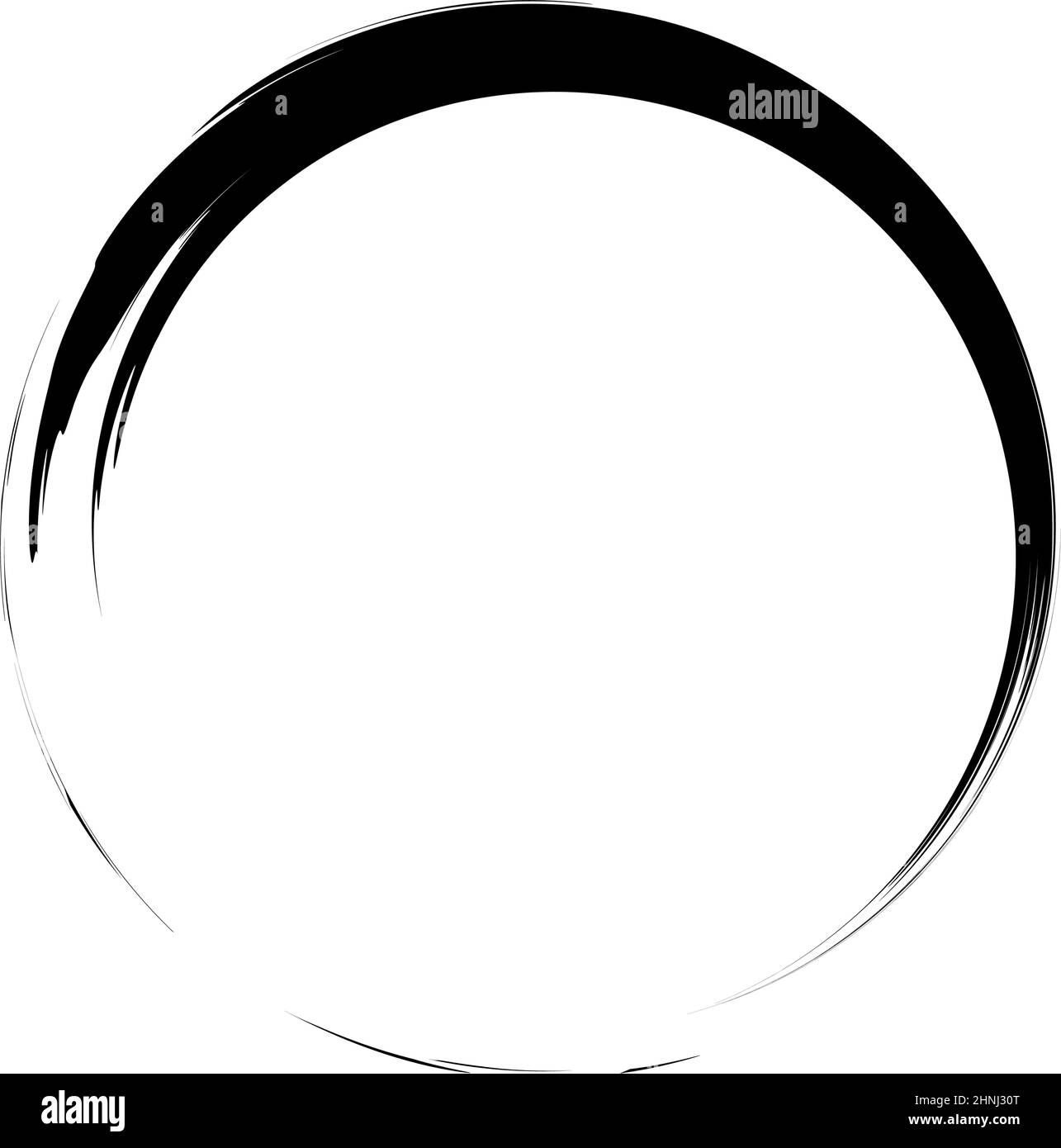 Paintbrush, paint stroke circle element - stock vector illustration ...