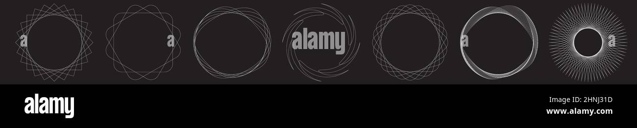 Geometric Circular abstract motif, icon, symbol. Radial, radiating ...