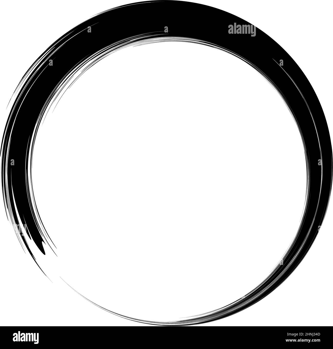 Paintbrush, paint stroke circle element - stock vector illustration ...