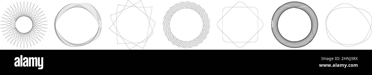 Geometric Circular abstract motif, icon, symbol. Radial, radiating ...