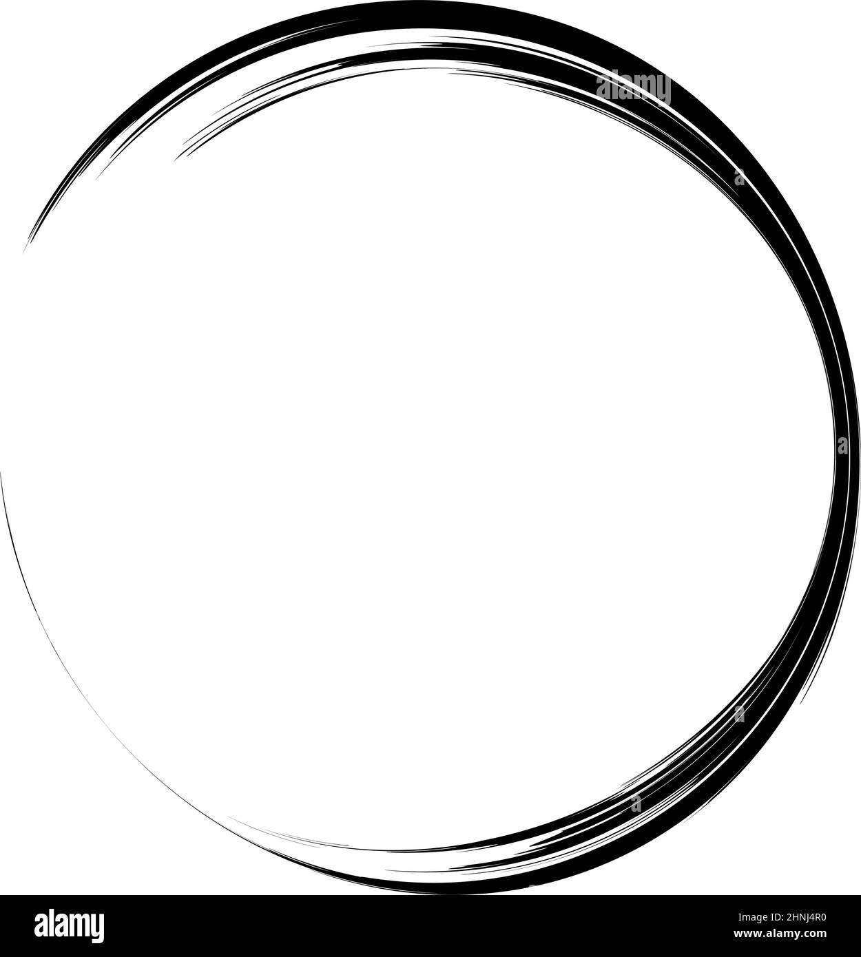 Paintbrush, paint stroke circle element - stock vector illustration ...