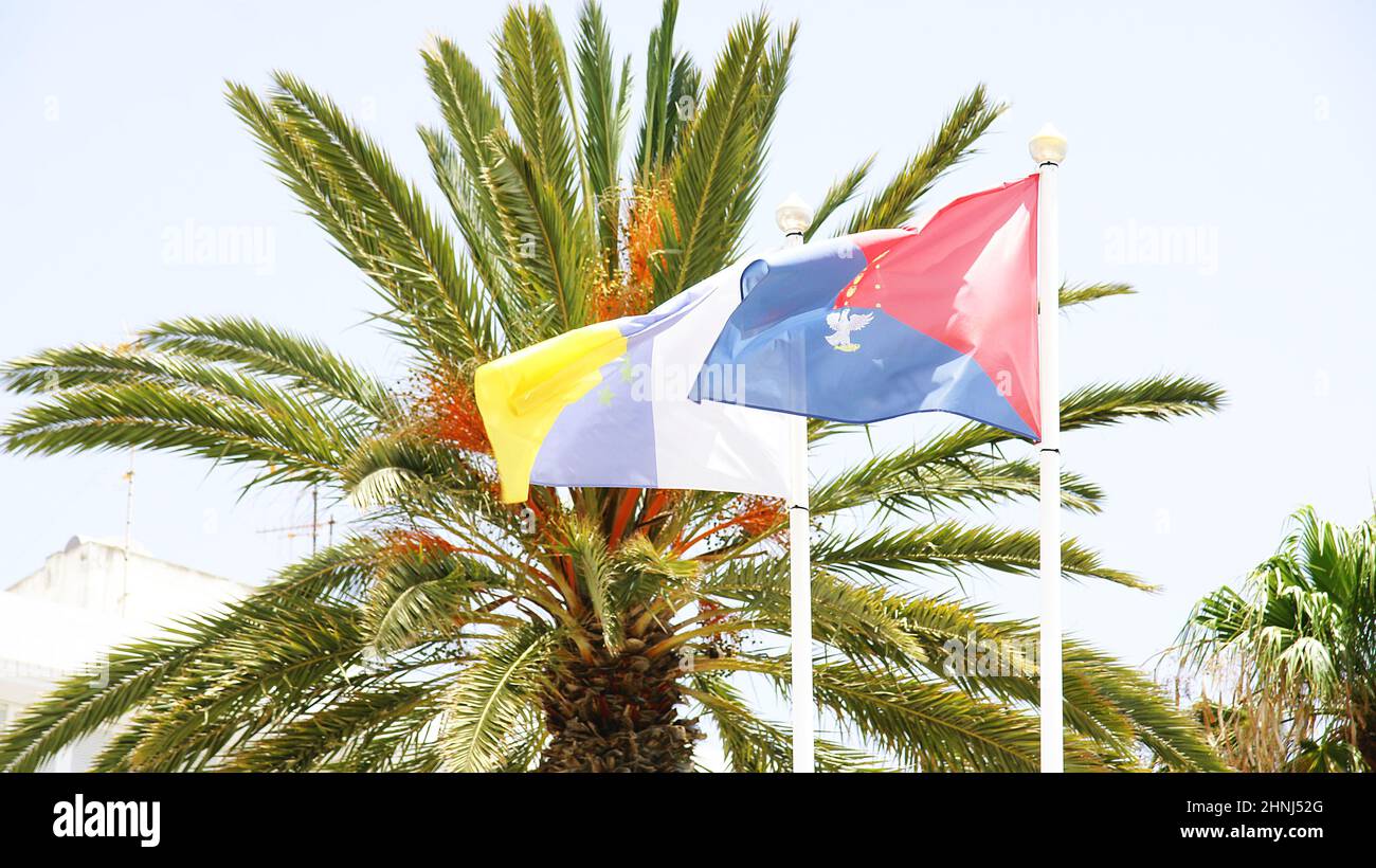 Fabric flag canary islands hi-res stock photography and images - Alamy