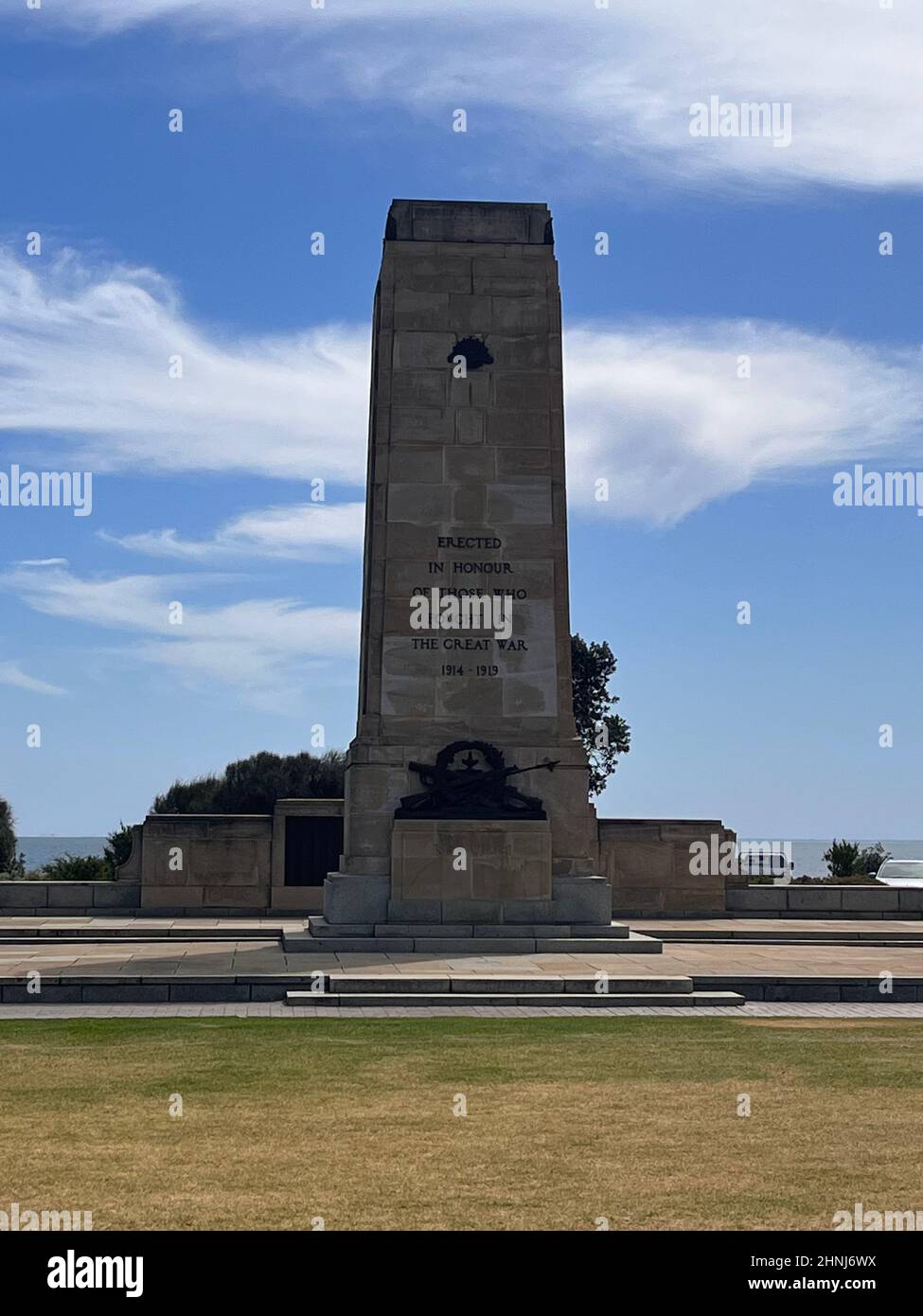 Beach mit Memorial - Melbourne, Hauptstadt des Bundesstaats Victoria in ...
