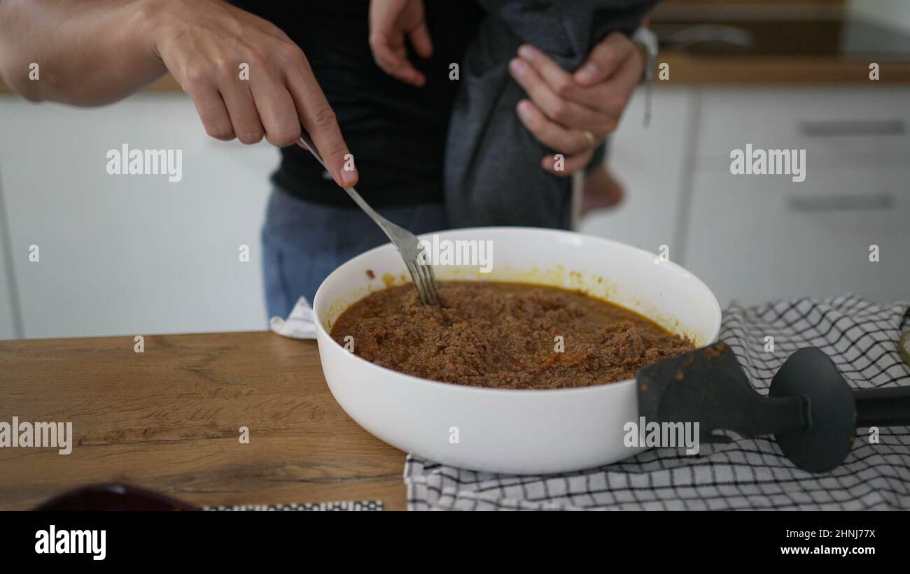 Kitchen food mom son holding hi-res stock photography and images - Alamy