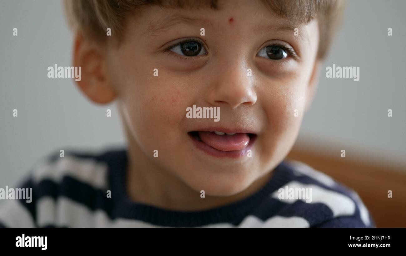 One cute little boy child portrait face Stock Photo - Alamy