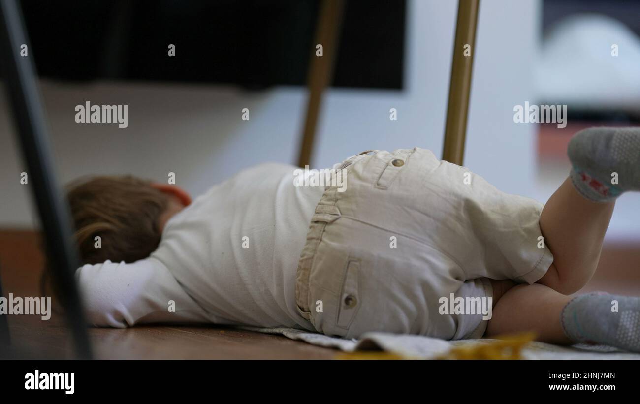 One crying little toddler child cries desperately doing a tantrum Stock ...