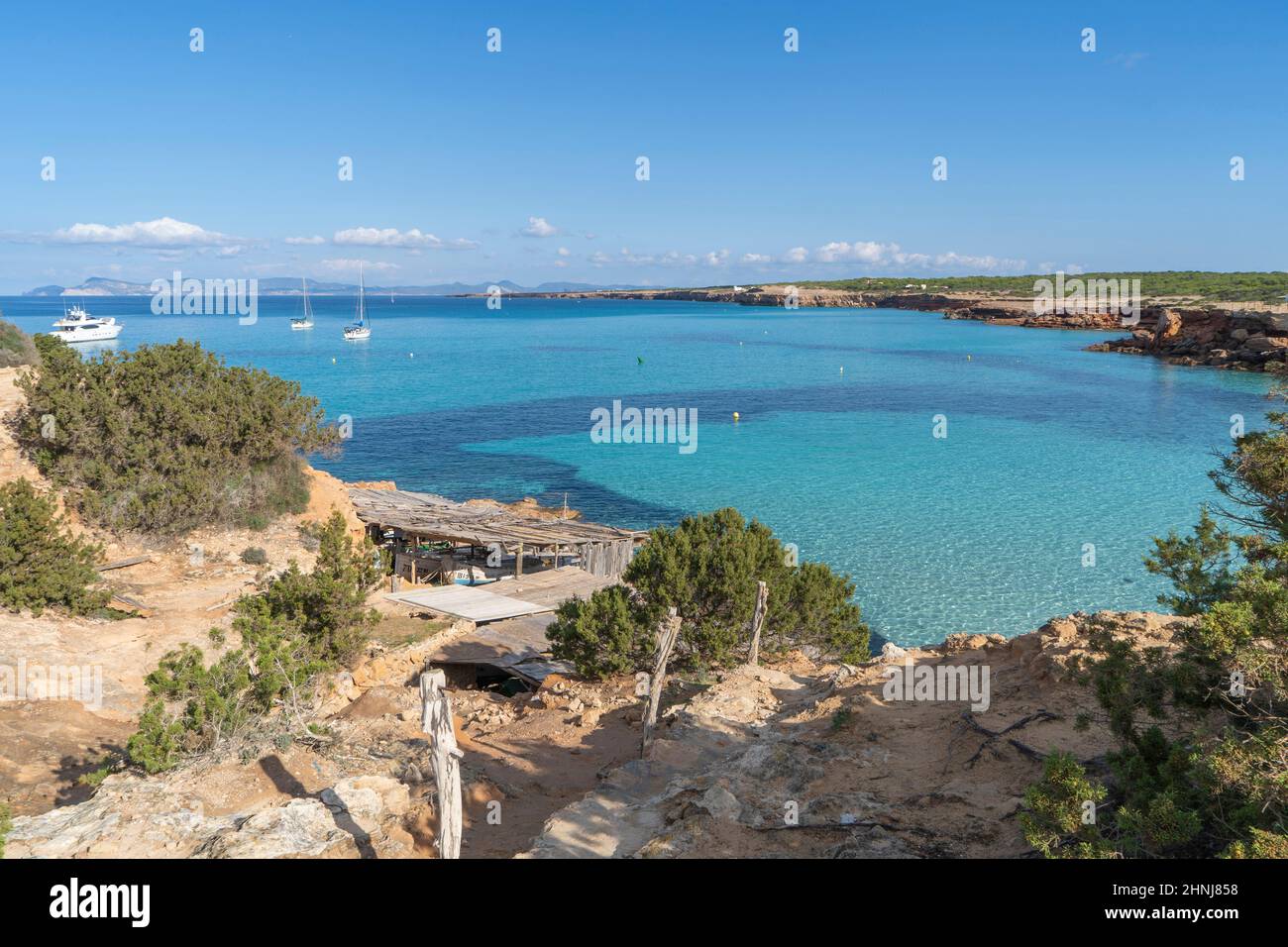 Seascape, Cala Saona beach, Balearis Islands, Formentera, Spain Stock ...
