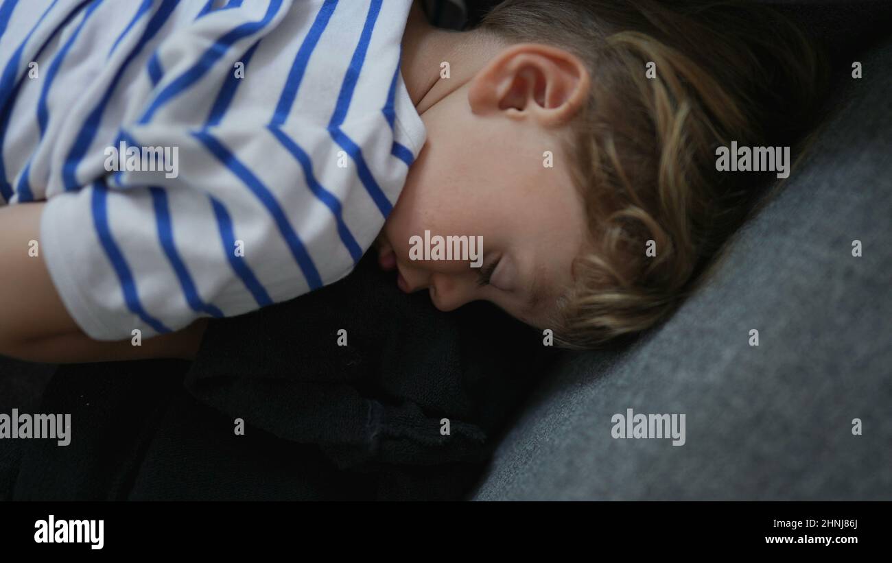 Small boy napping on sofa child sleeping on couch Stock Photo - Alamy