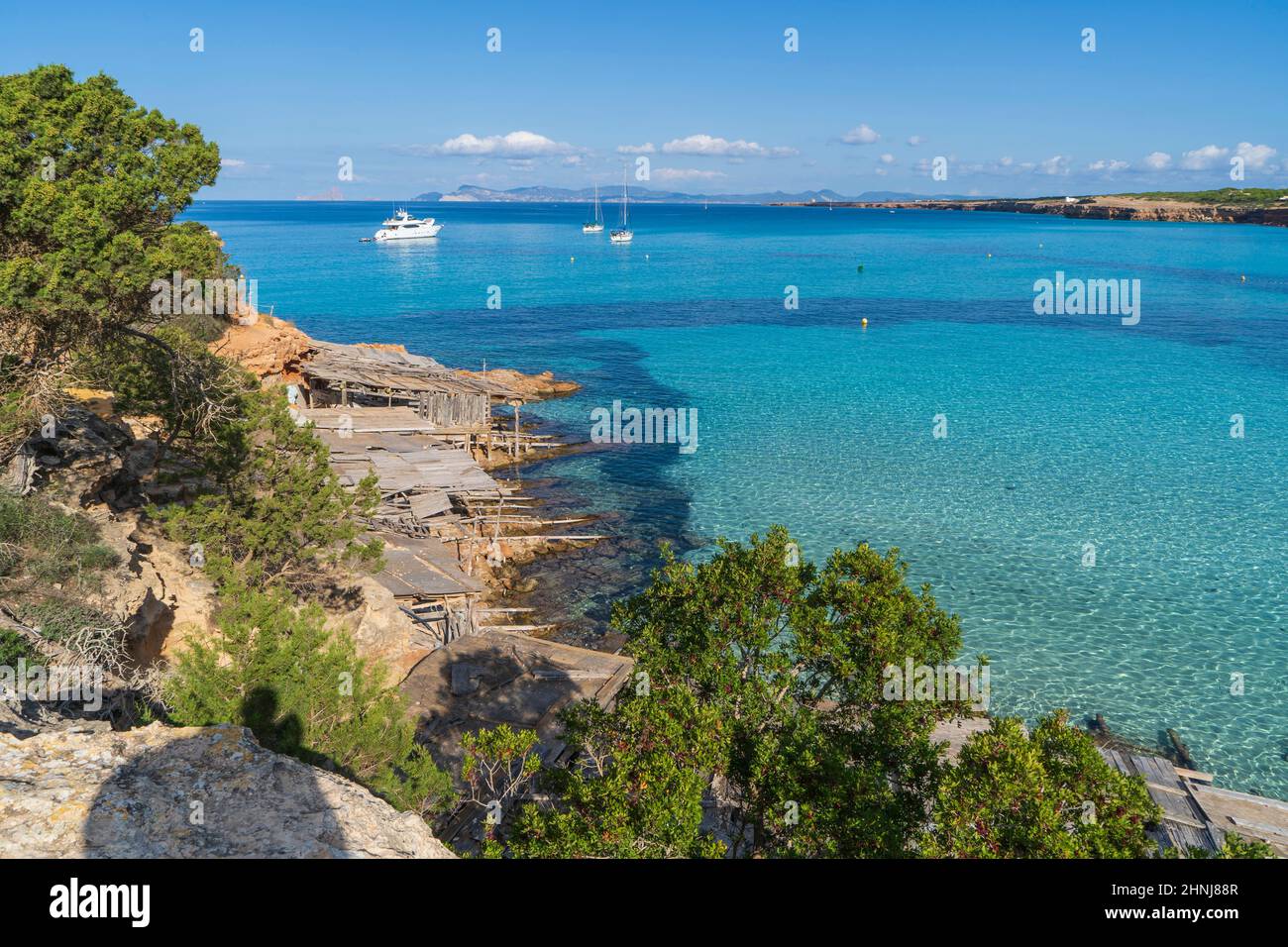 Seascape, Cala Saona beach, Balearis Islands, Formentera, Spain Stock ...