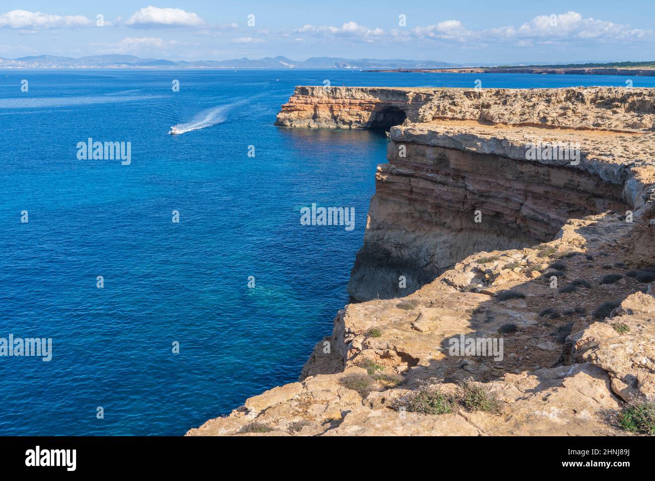 Punta Rasa, Cliff, Formentera, Balearis island, Spain Stock Photo - Alamy