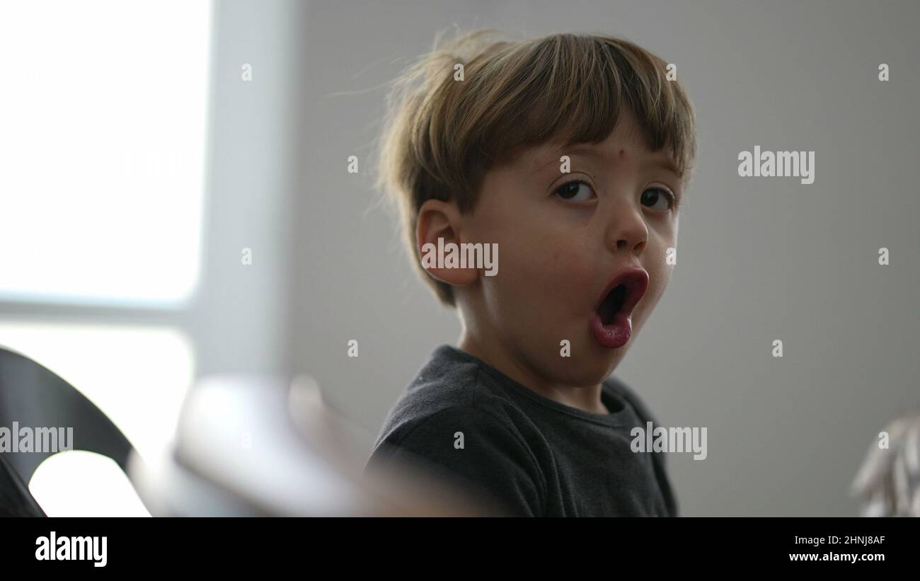 Upset angry little boy annoyed child Stock Photo - Alamy