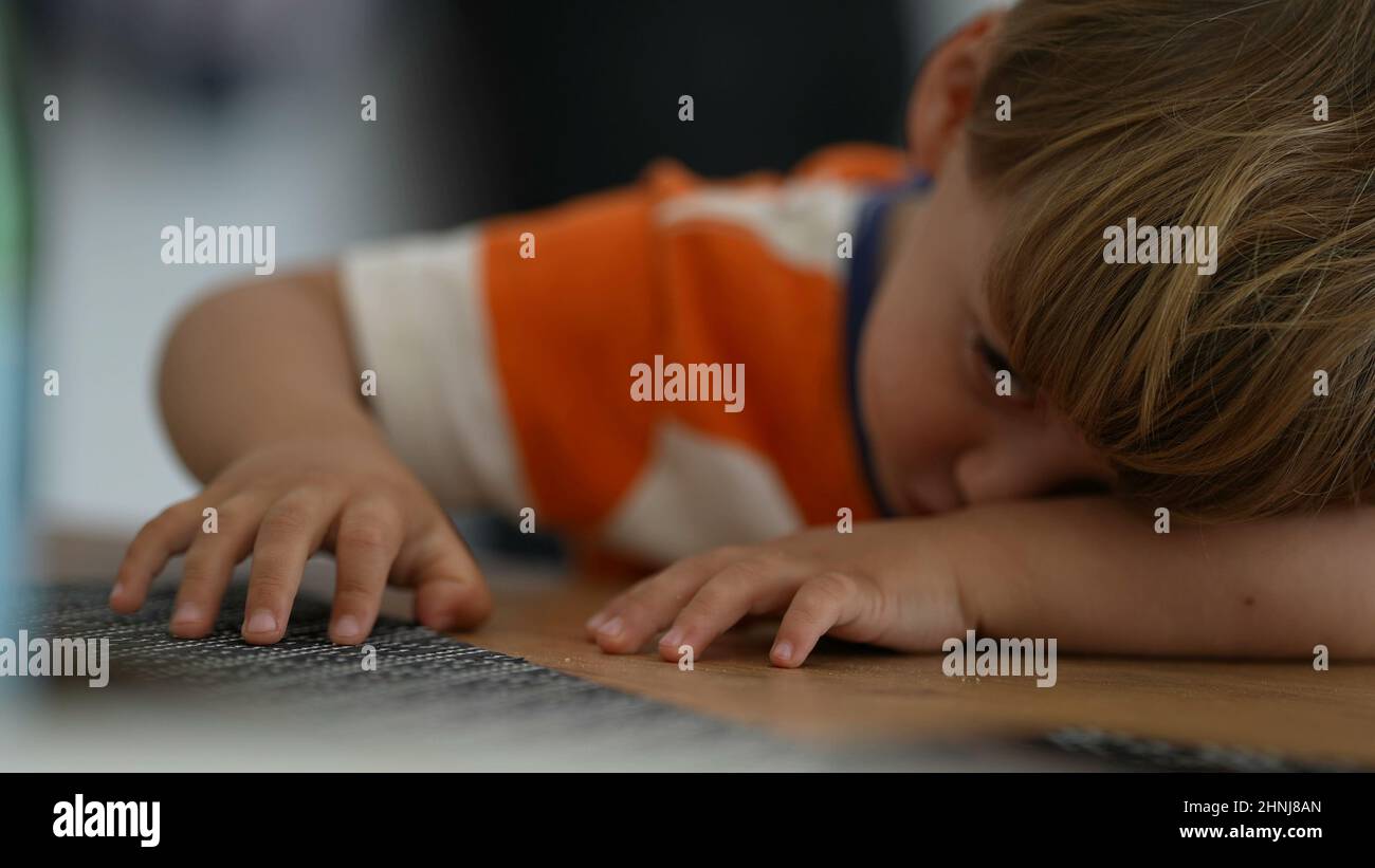 Upset little boy angry with technology child hitting phone screen being ...