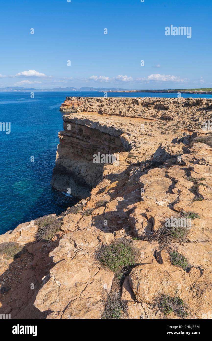 Punta Rasa, Cliff, Formentera, Balearis island, Spain Stock Photo - Alamy