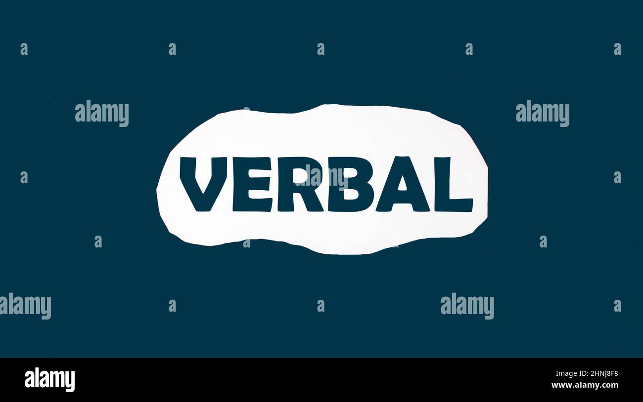 word VERBAL written on paper and blue background Stock Photo - Alamy