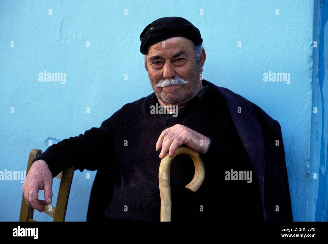 OLd man in a mountain village, Crete, Greece, Europe Stock Photo - Alamy