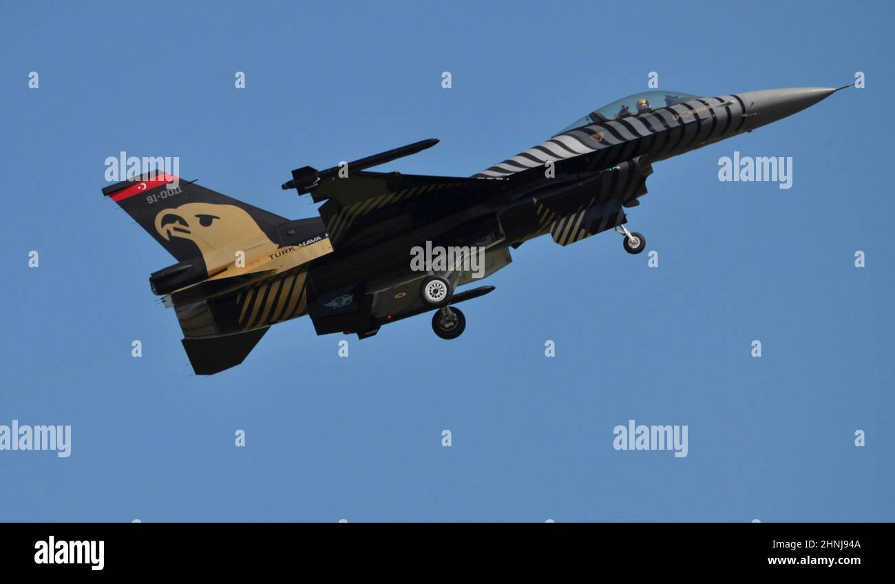 A Solo Turk F-16 of the Turkish Air Force at Waddington Air Show, UK ...