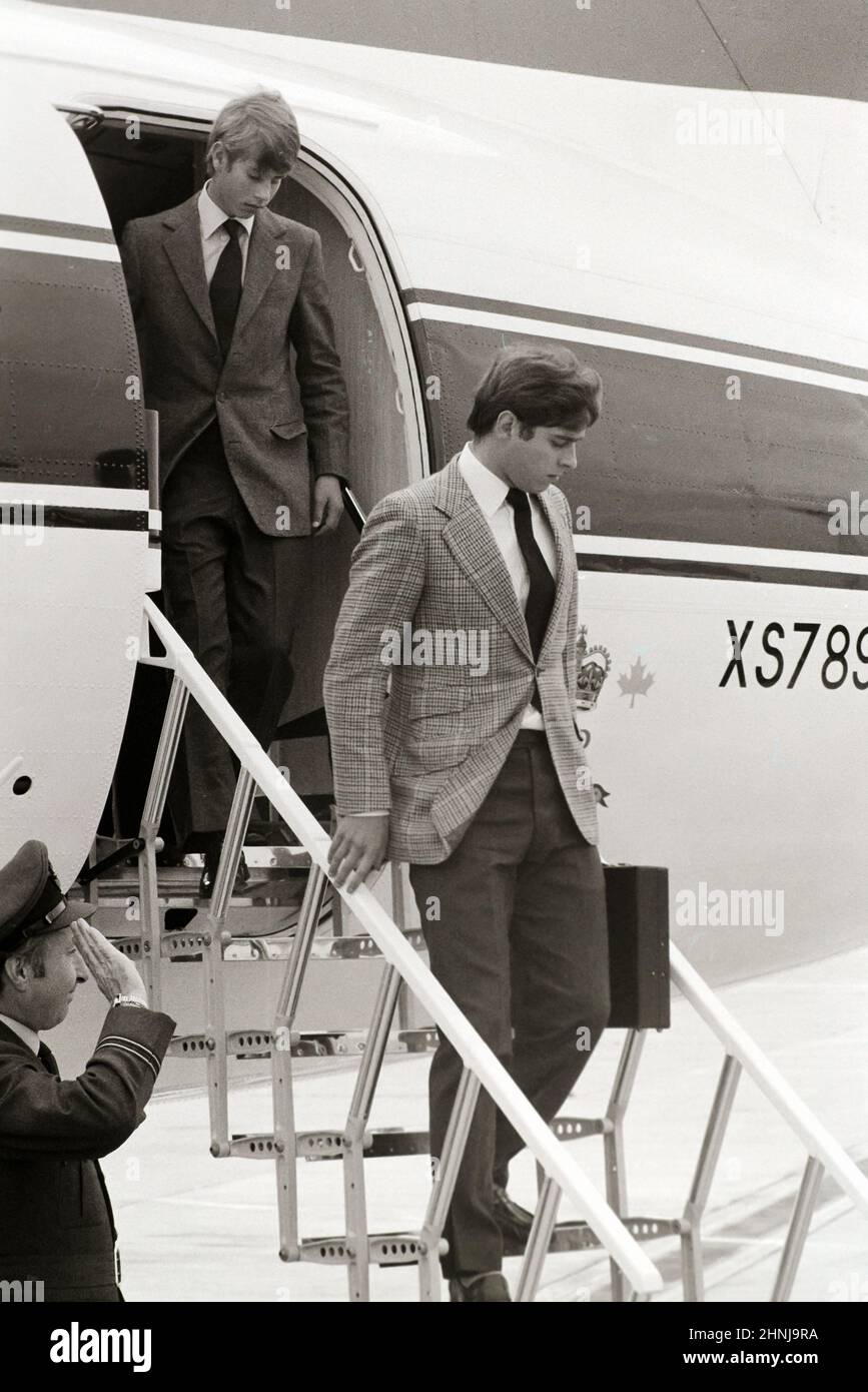 Prince Philip, Prince Edward and Prince Andrew Septermber 1979 arriving ...
