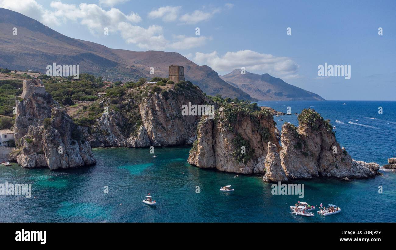 Europe, Italy, Sicily, Lo Zingaro Natural Reserve, Scopello's Tonnara ...