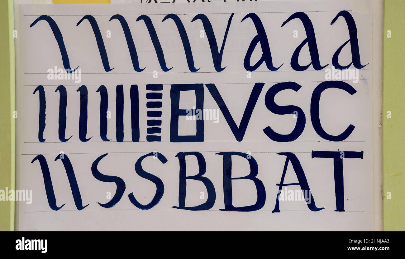 Script signwriting hi-res stock photography and images - Alamy