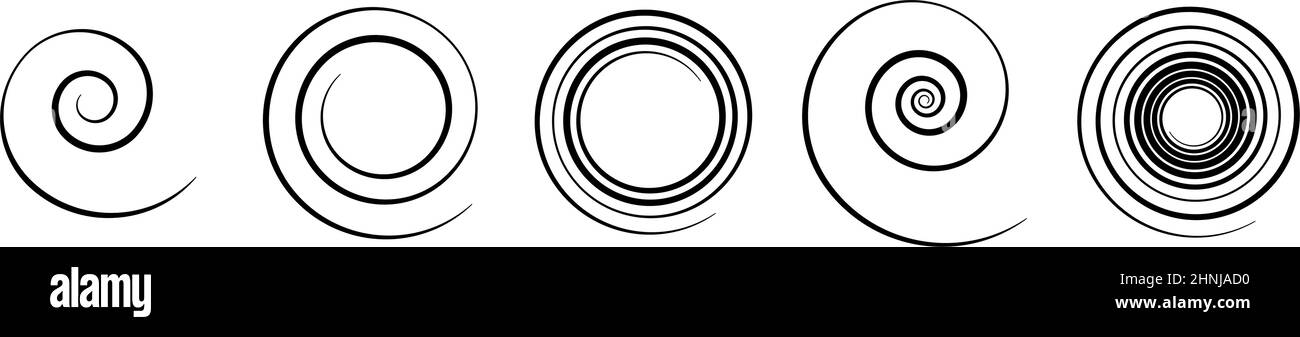 Spiral design element. Swirl, twirl, vortex, vertigo icon and symbol ...