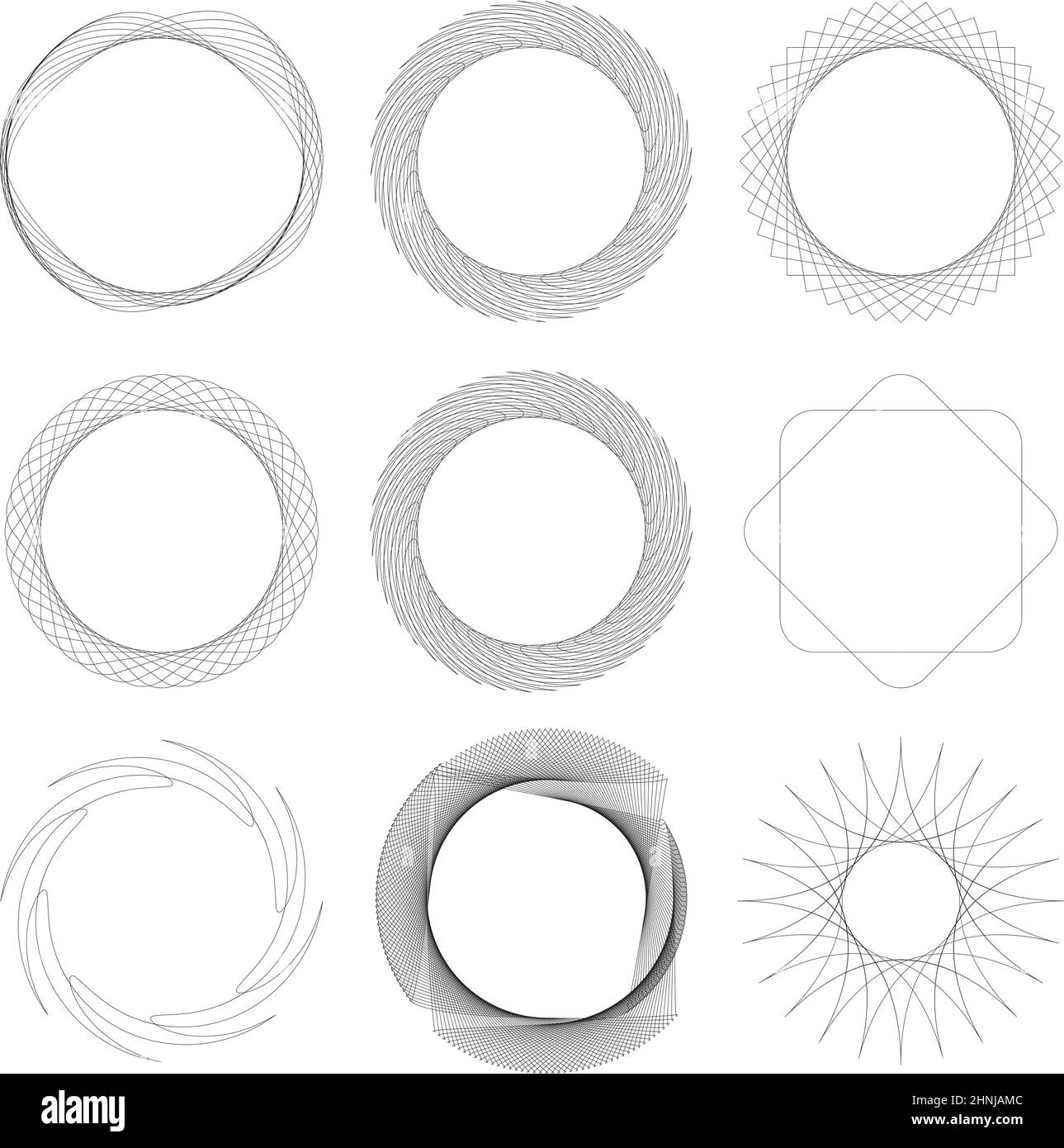 Geometric Circular abstract motif, icon, symbol. Radial, radiating ...