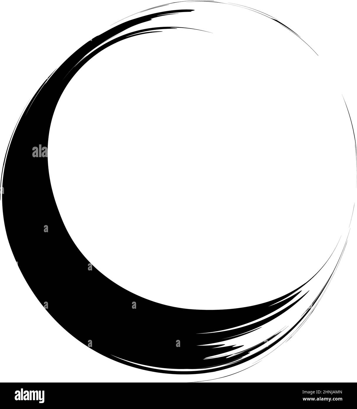 Paintbrush, paint stroke circle element - stock vector illustration ...