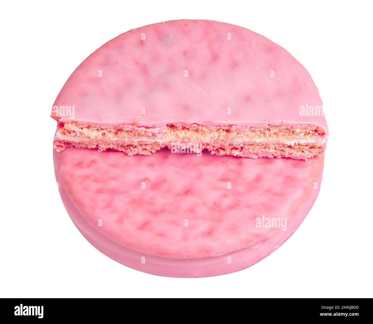 Pink cookies strawberry flavor isolated on the white background Stock ...
