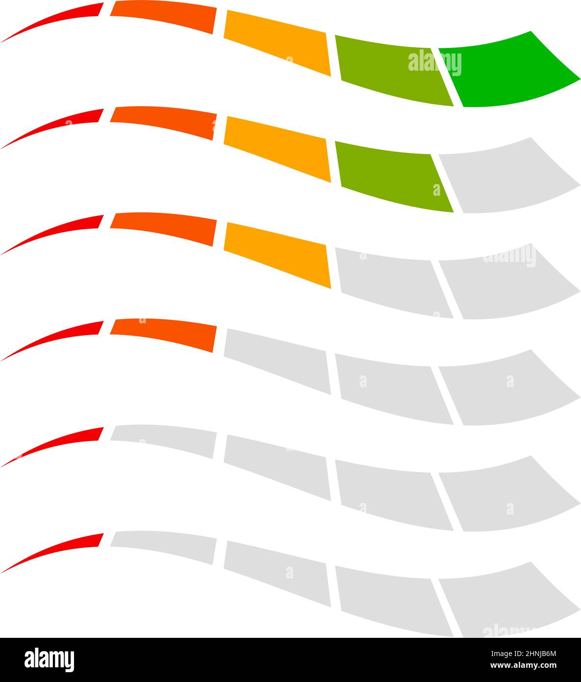 Level, progress bar, indicator. Low-high progression, guage, meter and scale. Benchmark ...
