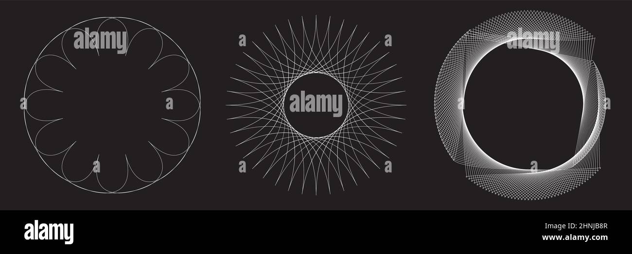 Geometric Circular abstract motif, icon, symbol. Radial, radiating ...