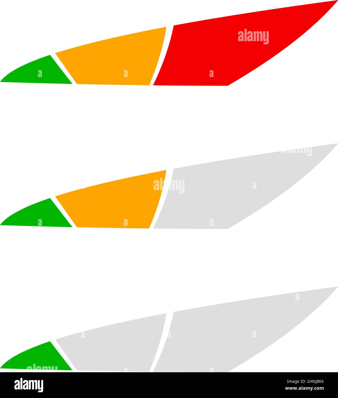 Level, progress bar, indicator. Low-high progression, guage, meter and ...
