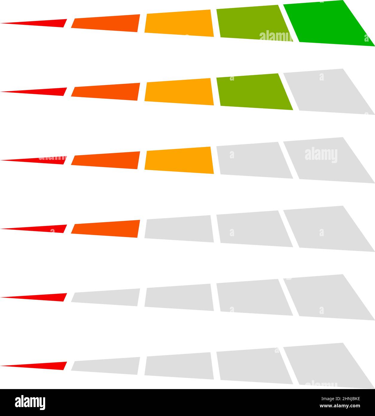 Level, progress bar, indicator. Low-high progression, guage, meter and scale. Benchmark ...