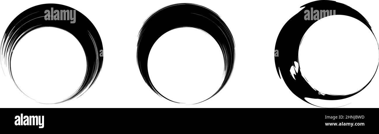 Smeared, smudged circle, circular grungy, grunge brushstroke and ...