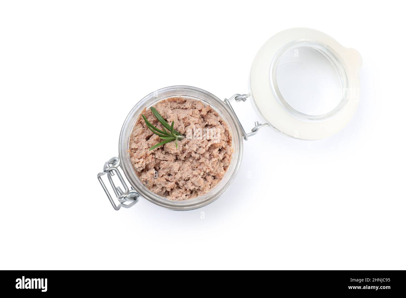 Jar of pate isolated on white background Stock Photo - Alamy