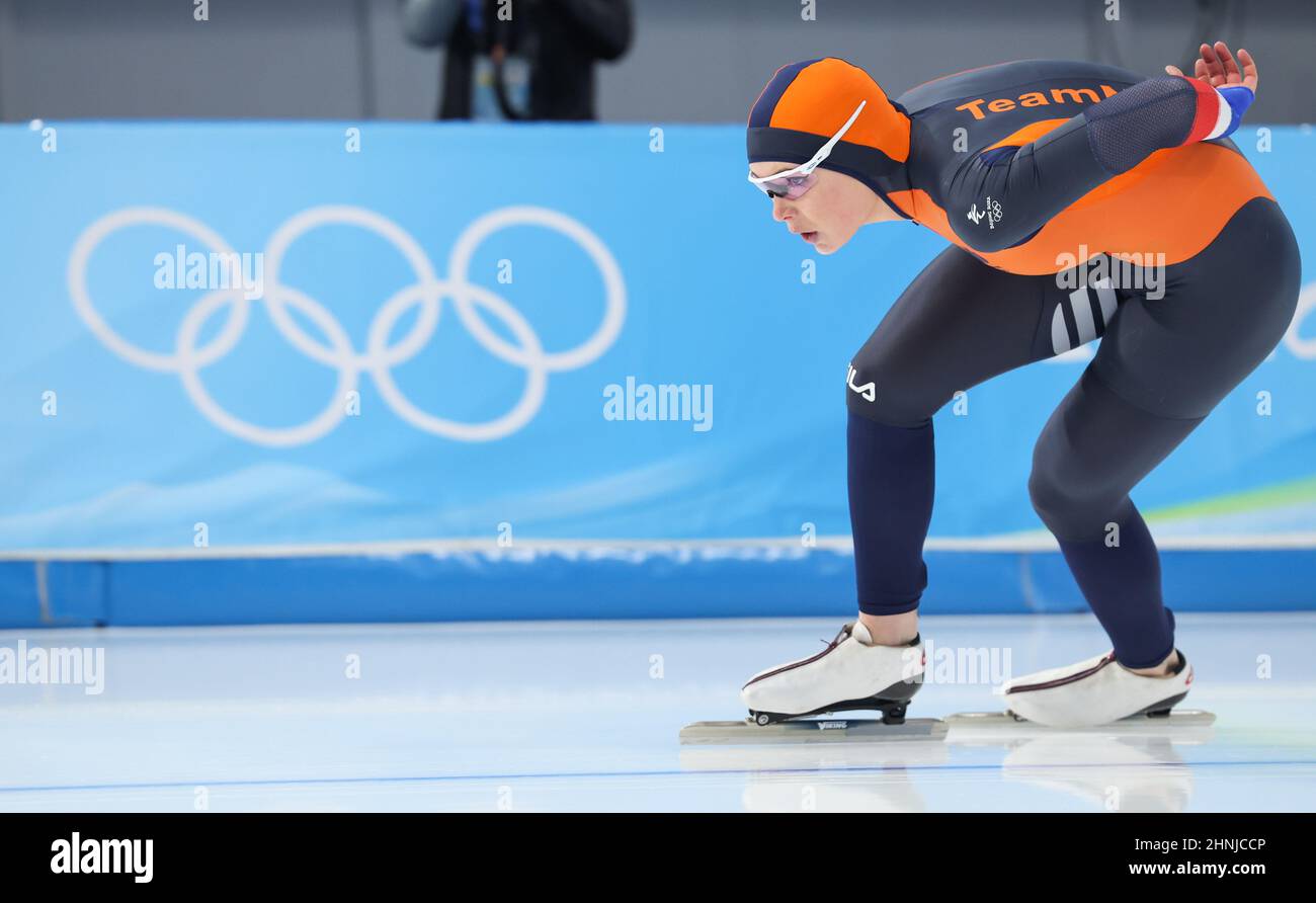 Beijing, China. 17th Feb, 2022. Jutta Leerdam of the Netherlands ...