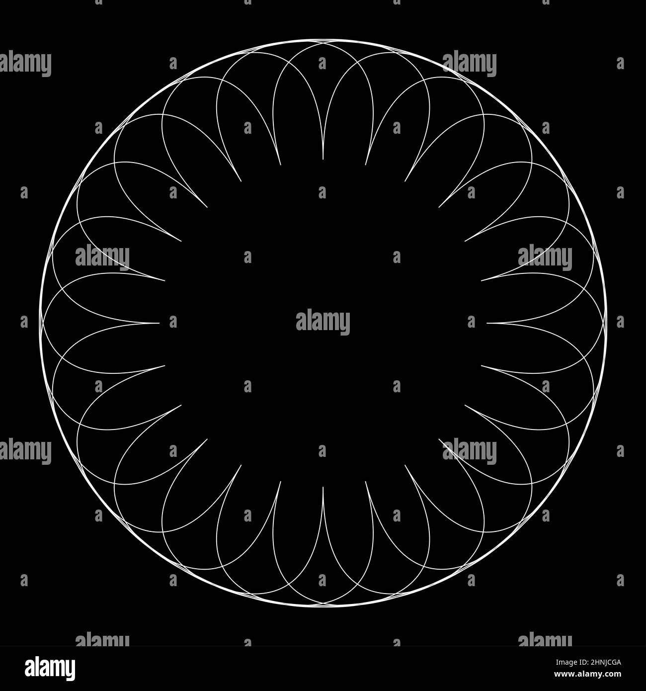 Geometric Circular abstract motif, icon, symbol. Radial, radiating ...