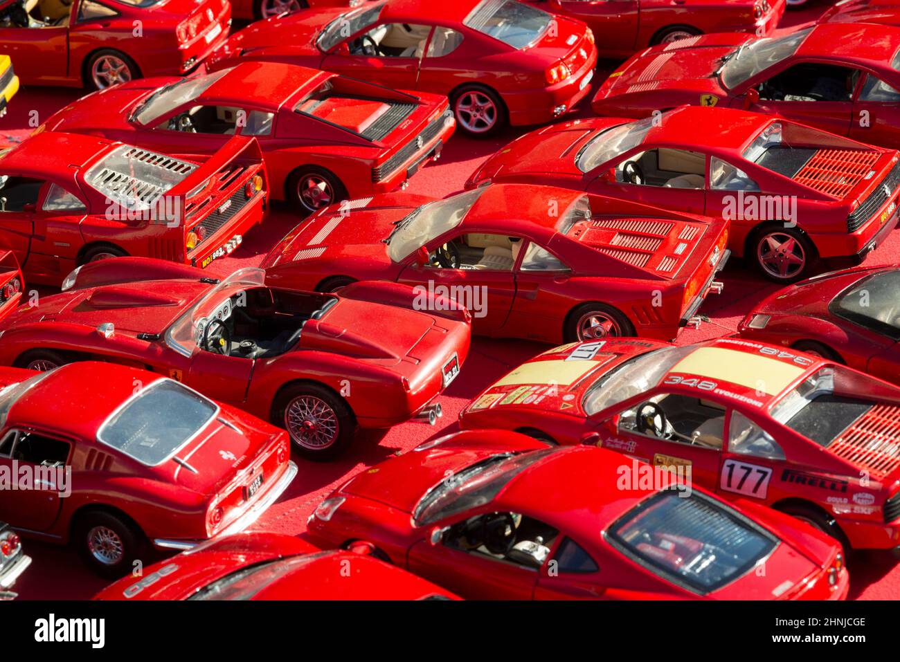 Row of Ferrari Model Cars Stock Photo - Alamy
