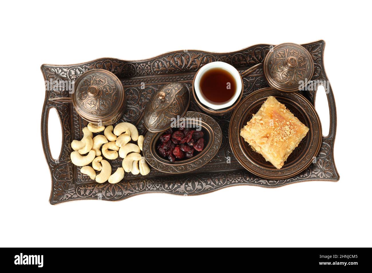 Concept of Ramadan Kareem food isolated on white background Stock Photo ...