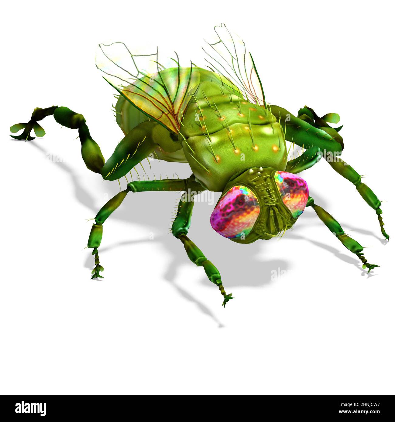 3d-illustration of an isolated huge and scary yellow fly Stock Photo ...