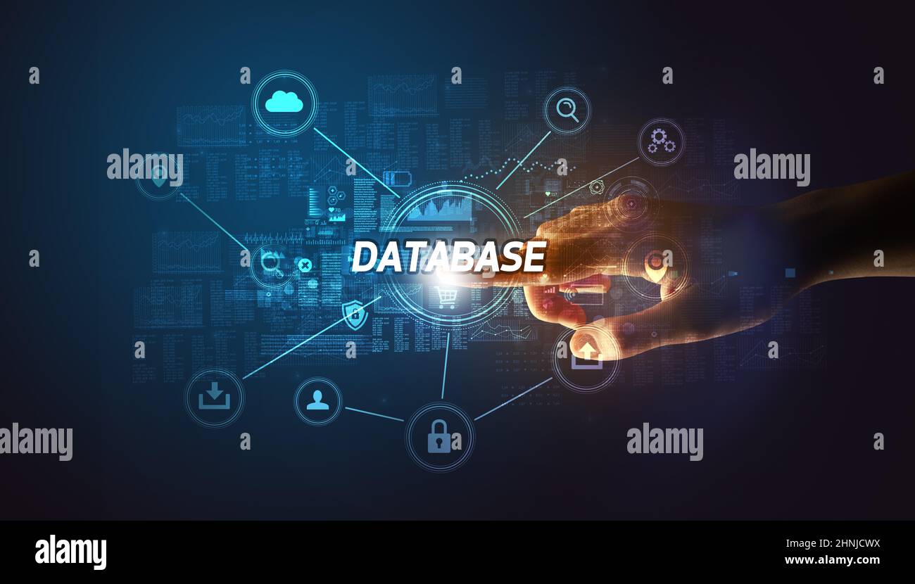 Hand touching cybersecurity button Stock Photo - Alamy