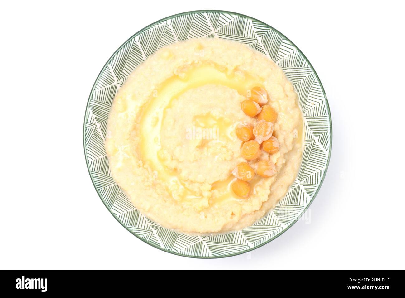 Hummus isolated on white background, top view Stock Photo - Alamy
