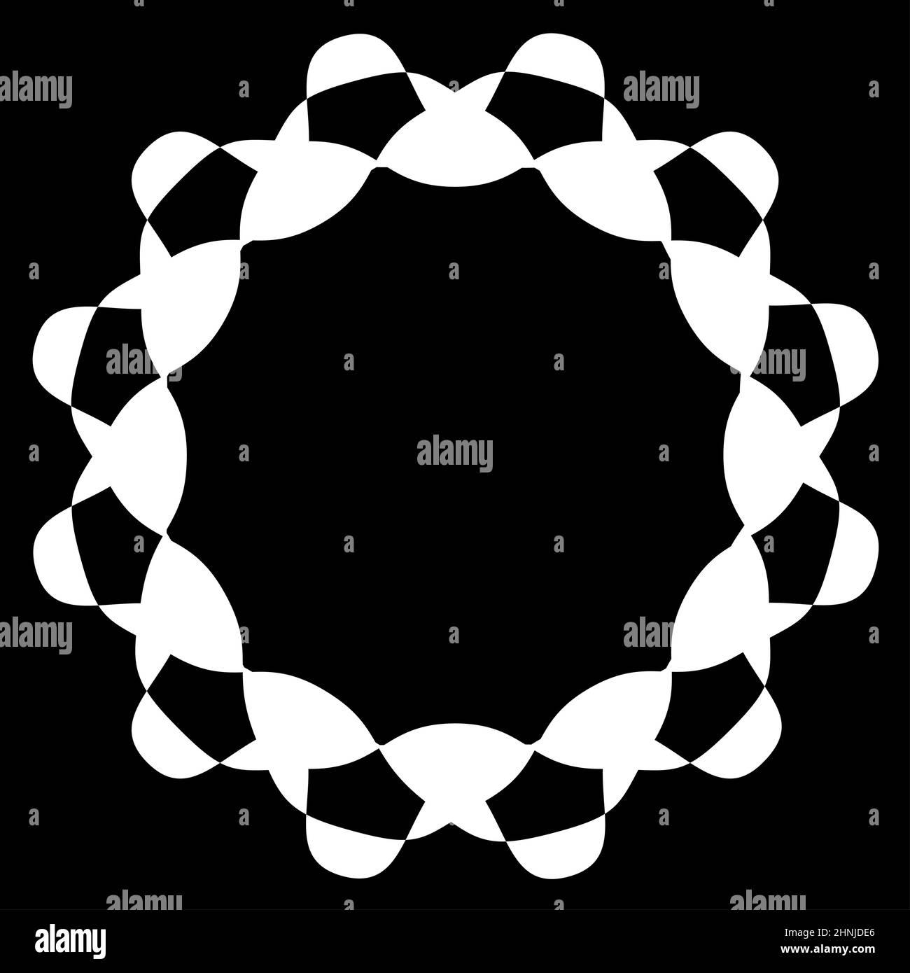 Geometric Circular abstract motif, icon, symbol. Radial, radiating ...