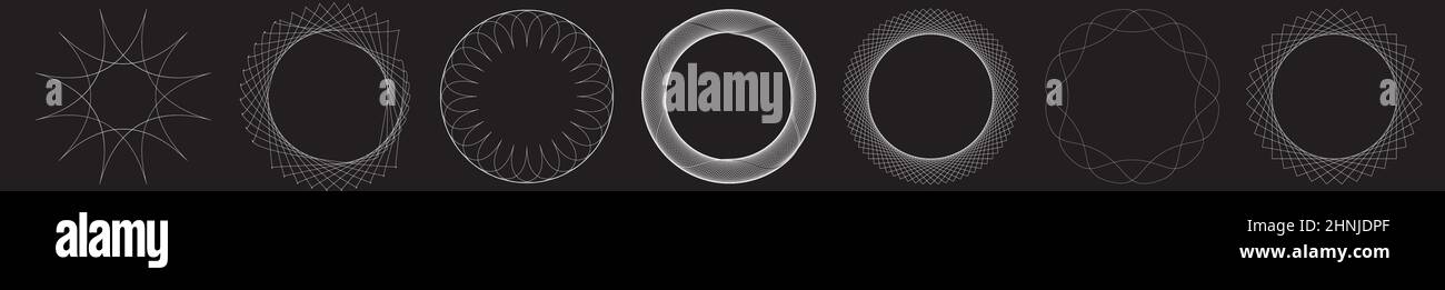 Geometric Circular abstract motif, icon, symbol. Radial, radiating ...