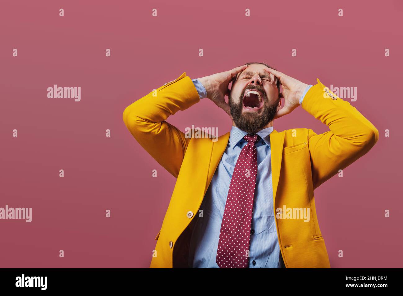 Sad man crying emotionally Stock Photo - Alamy