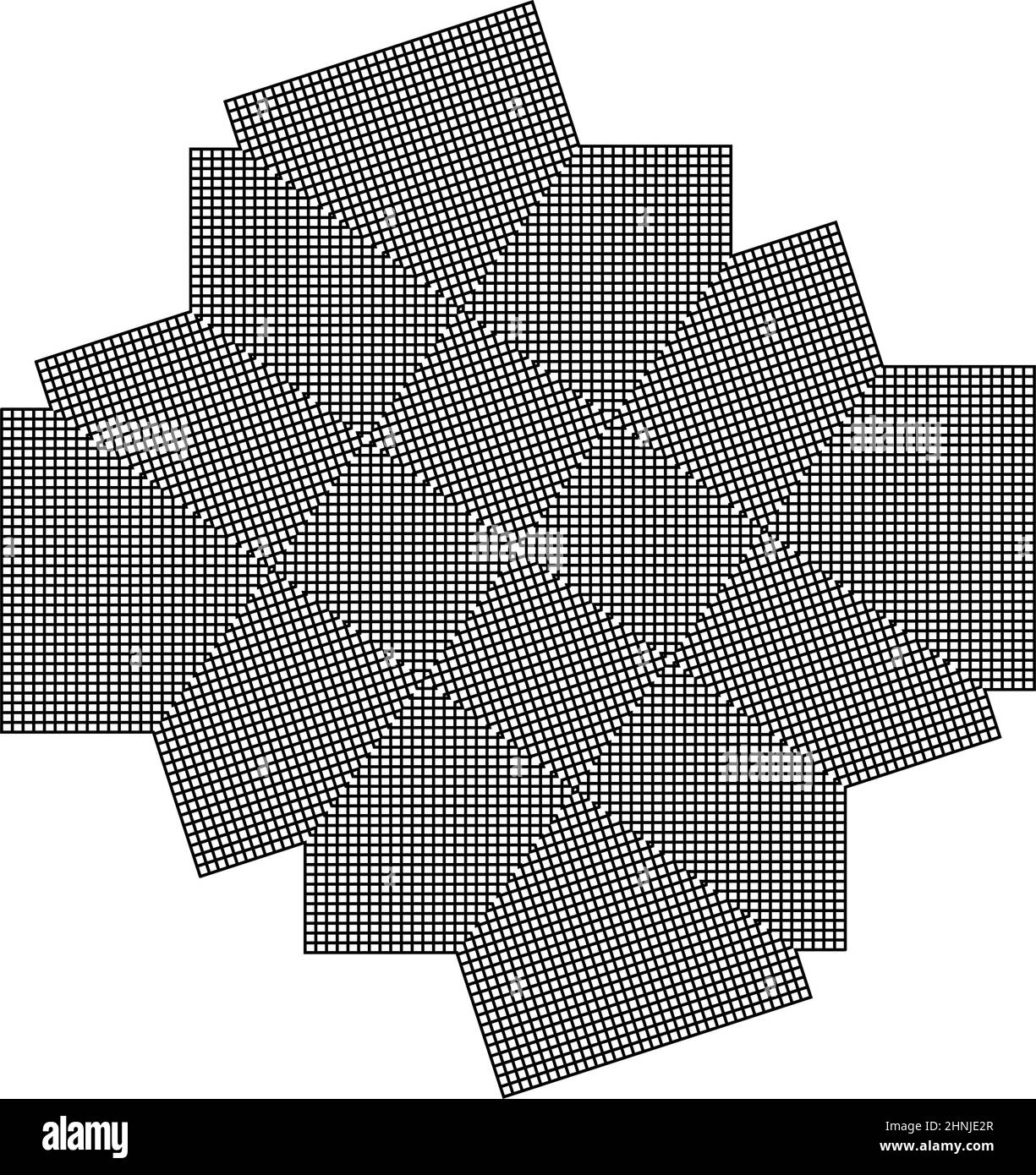 Geometric grid, mesh in abstract mirrored form. Lattice, grating ...