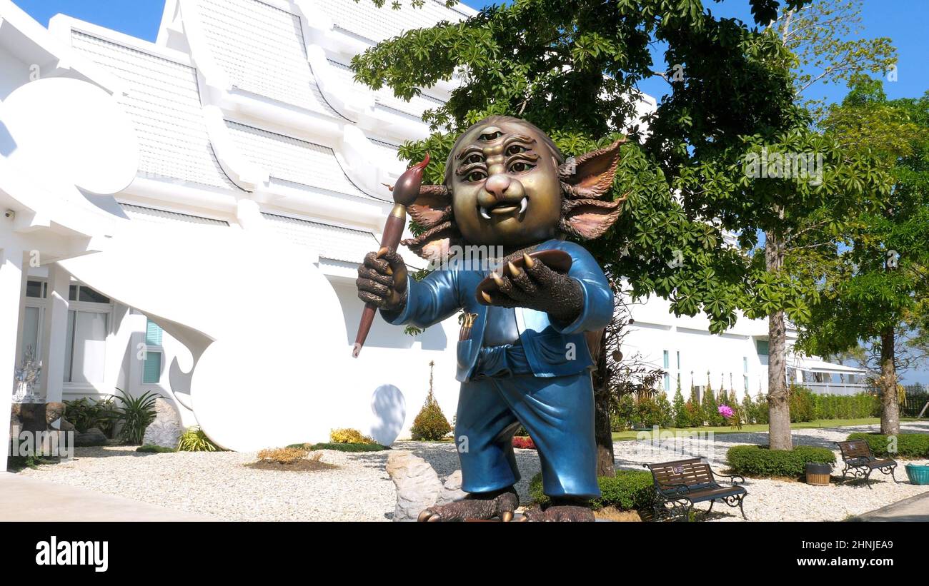 Sihuhata artist incarnation with four ears and five eyes in Wat Rong ...