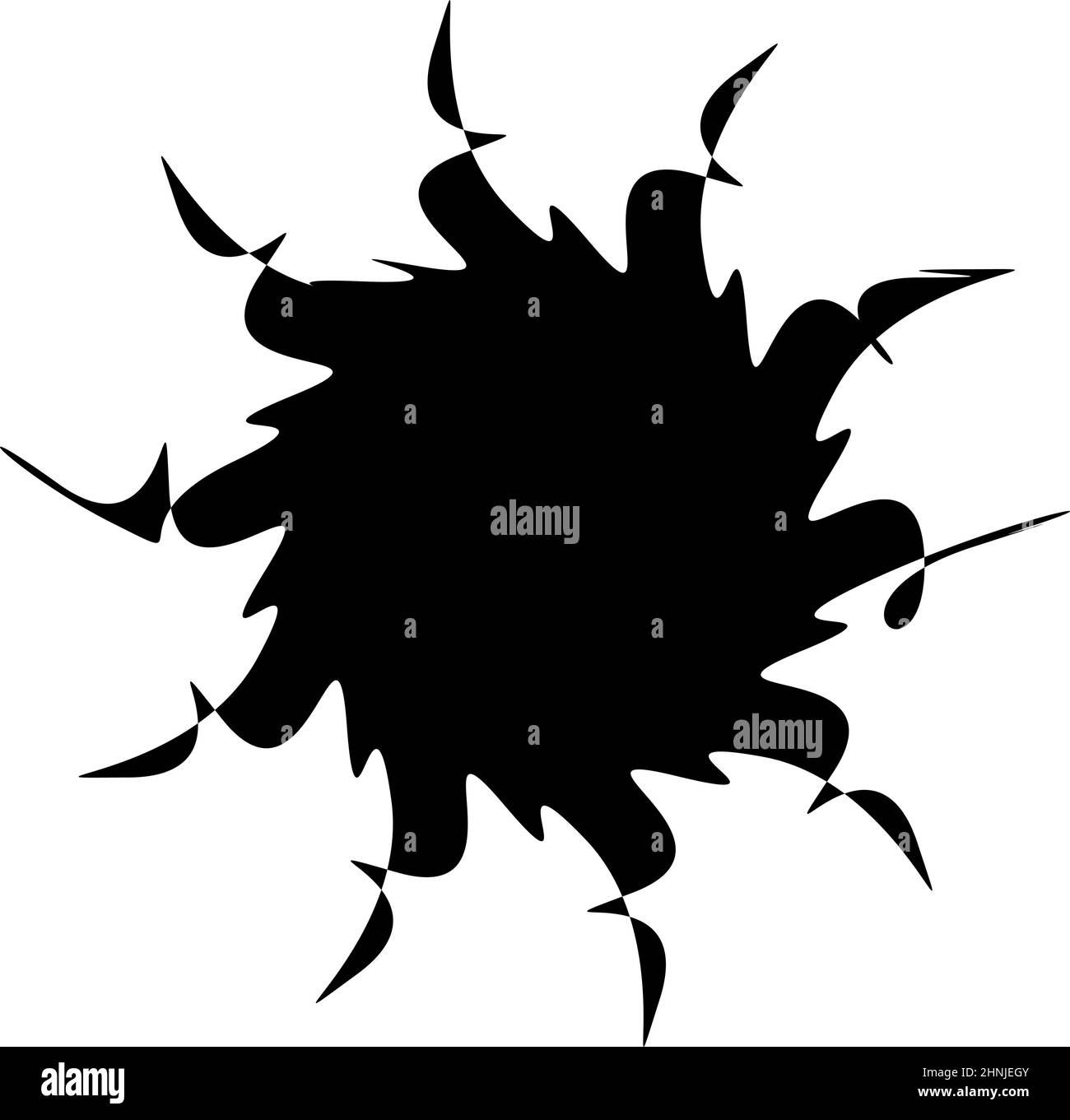 Abstract geometric form, shape. Distorted, deformed patch element ...