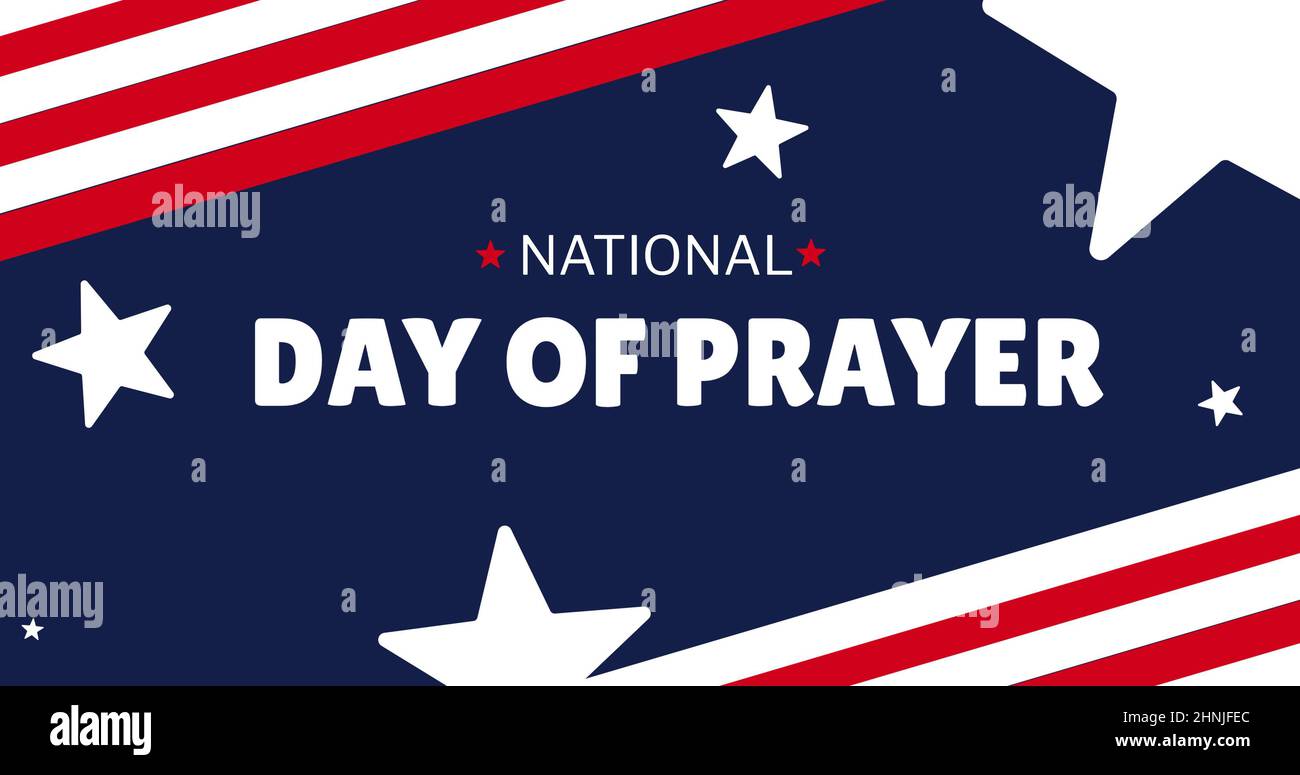Vector image of national day of prayer text with star shapes on ...